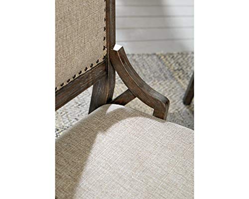 Signature Design by Ashley Wyndahl Rustic Modern Upholstered Dining Chair, 2 Count, Distressed Brown