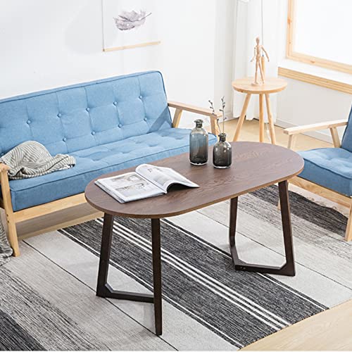 Large Dining Table, Solid Wood Kitchen Tables 120cm Oval Side Table with V-shaped Legs Sturdy Coffee Table for Cafe, Dining Room and Office, Easy Assemble(Size:120 * 57 * 60CM,Color:C)