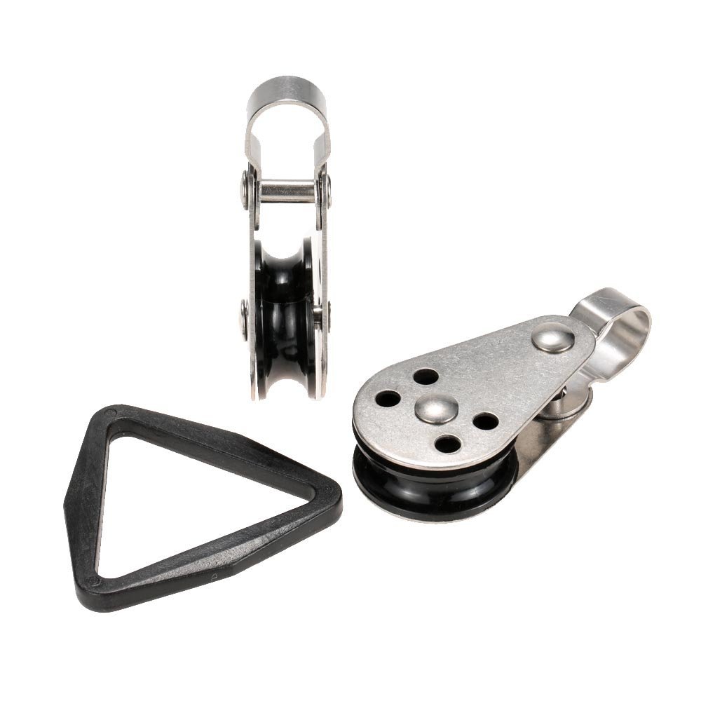 Docooler Kayak Canoe Anchor Trolley Kit System Pulley Cleat Pad eyes with 30ft Rope Kayak Accessories