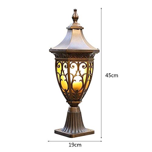 ZMY Rustic Home Garden Pillar Lamp Garage Pavilion Post Light Lawn Waterproof Column Lighting Aisle Door Outdoor Exterior Pathway Illumination