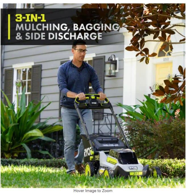 RYOBI ONE RYOBI 40V HP Brushless 20 in. Cordless Electric Battery Walk Behind Self-Propelled Mower with 6.0 Ah and Charger, Black