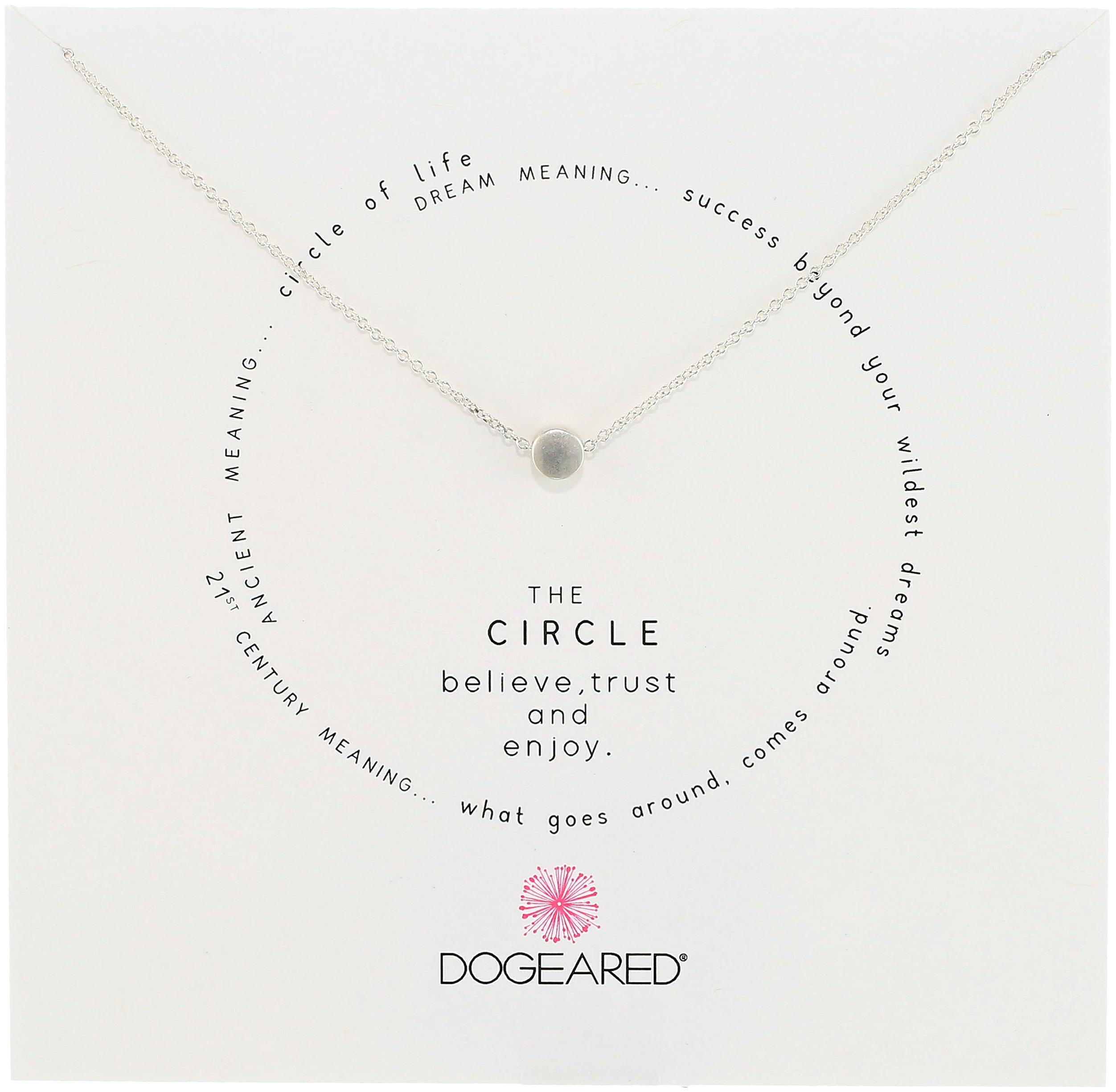 Dogeared "Circle" Sterling Silver Cirlce Charm Necklace, 16"+2" Extender