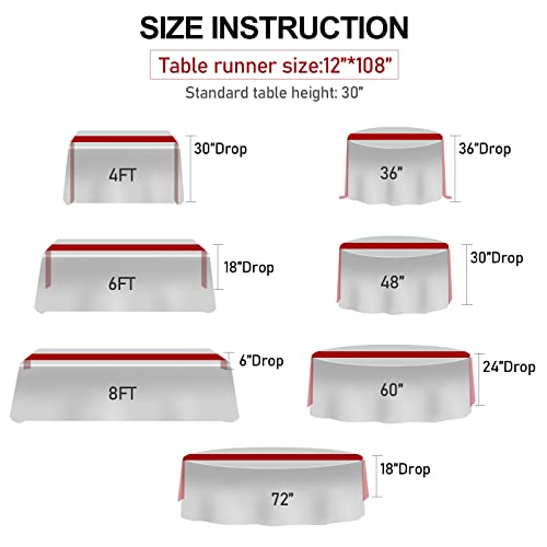 HGHDBT Satin Red Table Runner - 12x108inch 2 Pack Table Runners for Rectangle/Round Table Dining Party Wedding Brithday Christmas Decorations