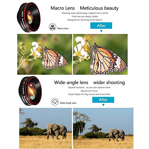 Phone Camera Lens Kit 10 in 1 for iPhone Samsung Pixel Android, 22X Telephoto Lens, 0.62X Super Wide Angle Lens&25X Macro Lens, 235° Fisheye,Kaleidoscopes, Starlight,Tripod,for Most Smartphone