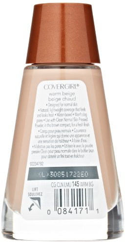 COVERGIRL Clean Liquid Makeup, Warm Beige 145, 1.0-Ounce Bottles (Pack of 2)