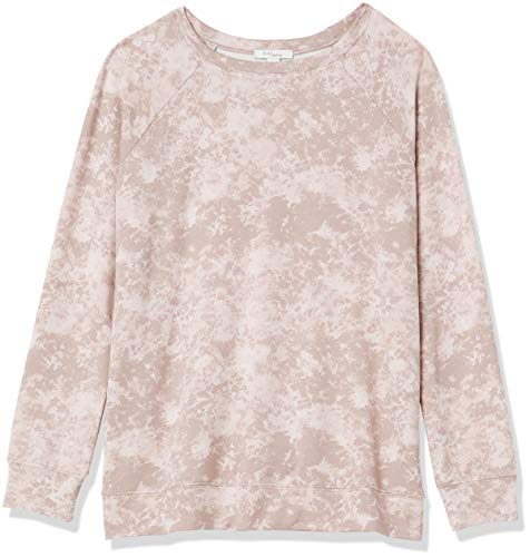 Daily Ritual Women's Tie Dye High-Low Sweatshirt, Pink Watercolor Tie Dye, X-Large