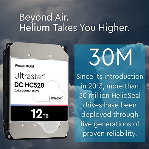 HGST - WD Ultrastar DC HC520 HDD | HUH721212ALE600 | 12TB 7.2K SATA 6Gb/s 256MB Cache 3.5-Inch | ISE 512e | 0F30144 | Helium Data Center Internal Hard Disk Drive (Renewed)