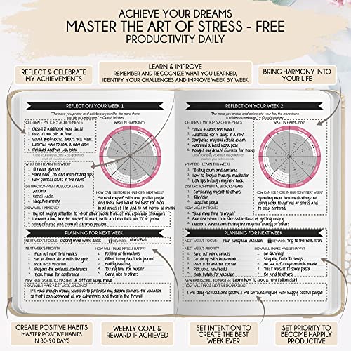 Daily Self Care and Manifestation Journal - A 5 Minute Journal, A 90 Day Planner Journey, Creating Your Dream Life, Vision Board, Guided Journal, & Personal Gratitude Journal - Undated Daily Planner