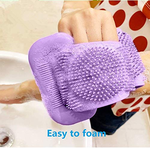 Silicone Bath Body Brush, Exfoliating Silicone Body Back Scrubber, Deep Clean Back Acne & Bacne, Extra Long and Super Soft, Suitable for Women & Men