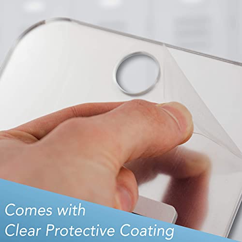 The Shave Well Company Anti-Fog Shaving Mirror for Office, Gym, or School Locker | Fogless Bathroom Shower Mirror with Handheld Option | Hanging Shower Mirror Includes Removable Adhesive Hook
