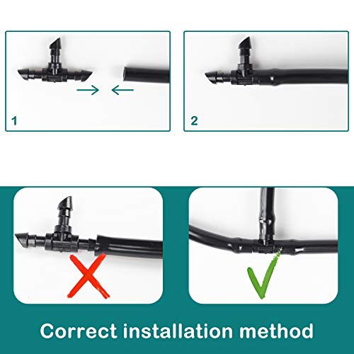 Daisypower 125Pcs 1/4" Barbed Tees Fittings,Barbed Connector Drip Irrigation for 4mm/7mm Water Tube Watering Sprinkler System