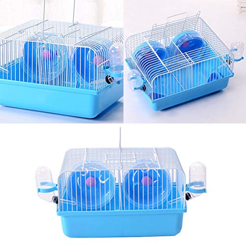 ULTECHNOVO Delicate Hamster Dating cage Two Mice Fighting Isolation Cage for Pet Blue Small Animal Den