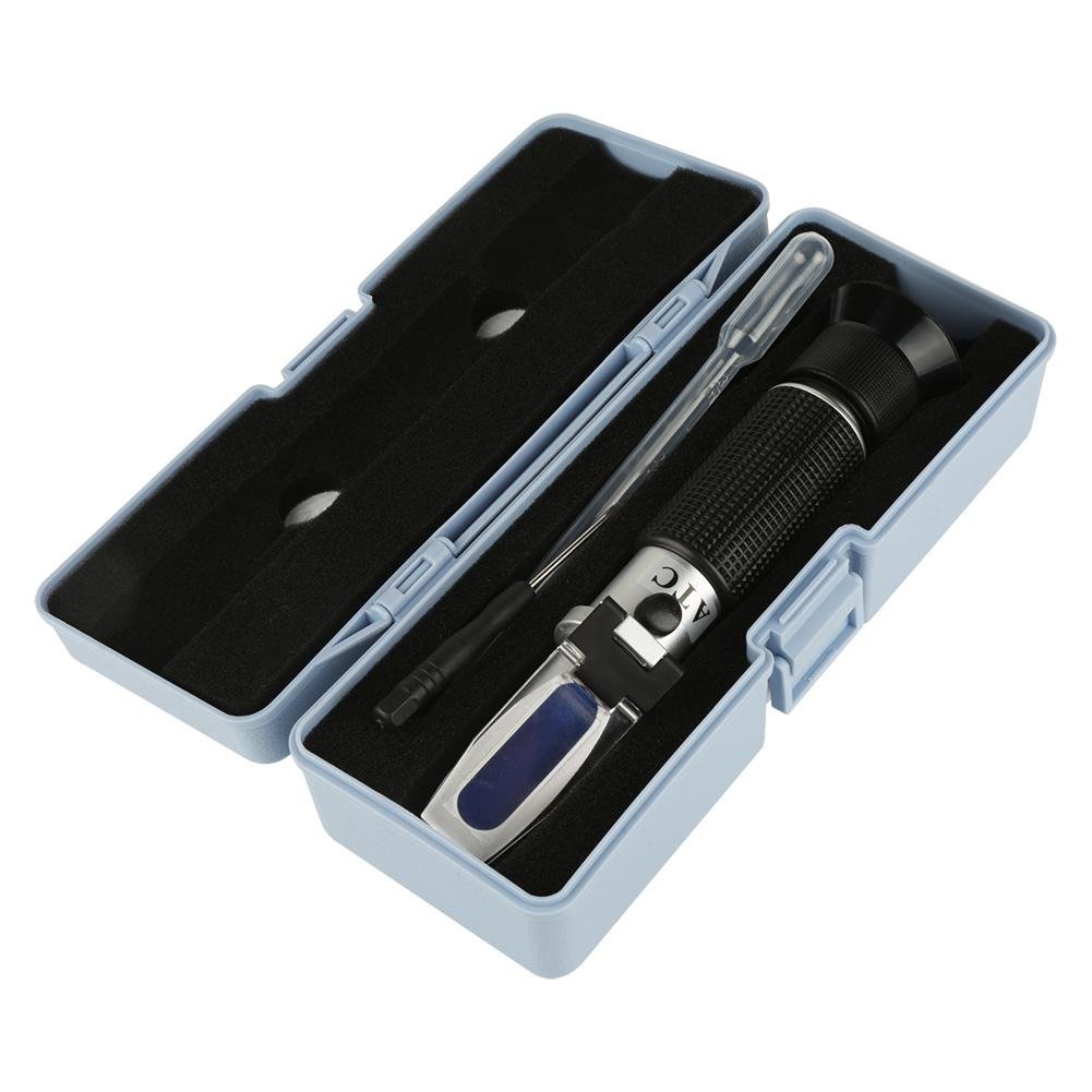 Professional Hand Held Accurate Refractometer Salinity Refractometer 0-100‰ Cutting Oil Fluid Refractometer 0-32%(#1)