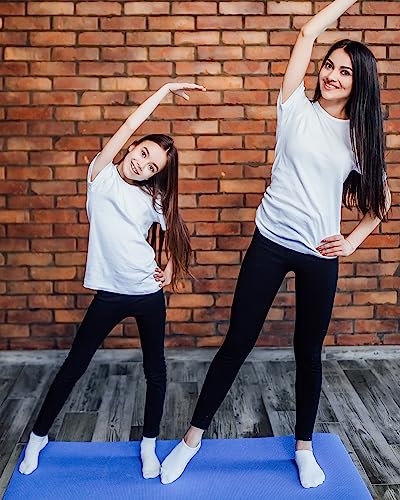 Stelle Girls Athletic Active Dance Tight Legging Pants with Pockets for Running Yoga Workout (Black (2 Side Pocket), 8-9 Years)