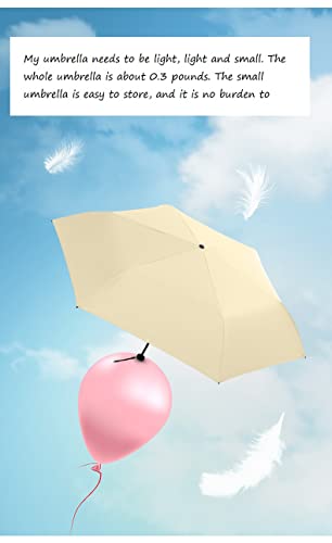 Ultra-light travel umbrella, foldable, ultra-compact and portable, carbon fiber shaft, anti-ultraviolet and windproof umbrella (Pea green)