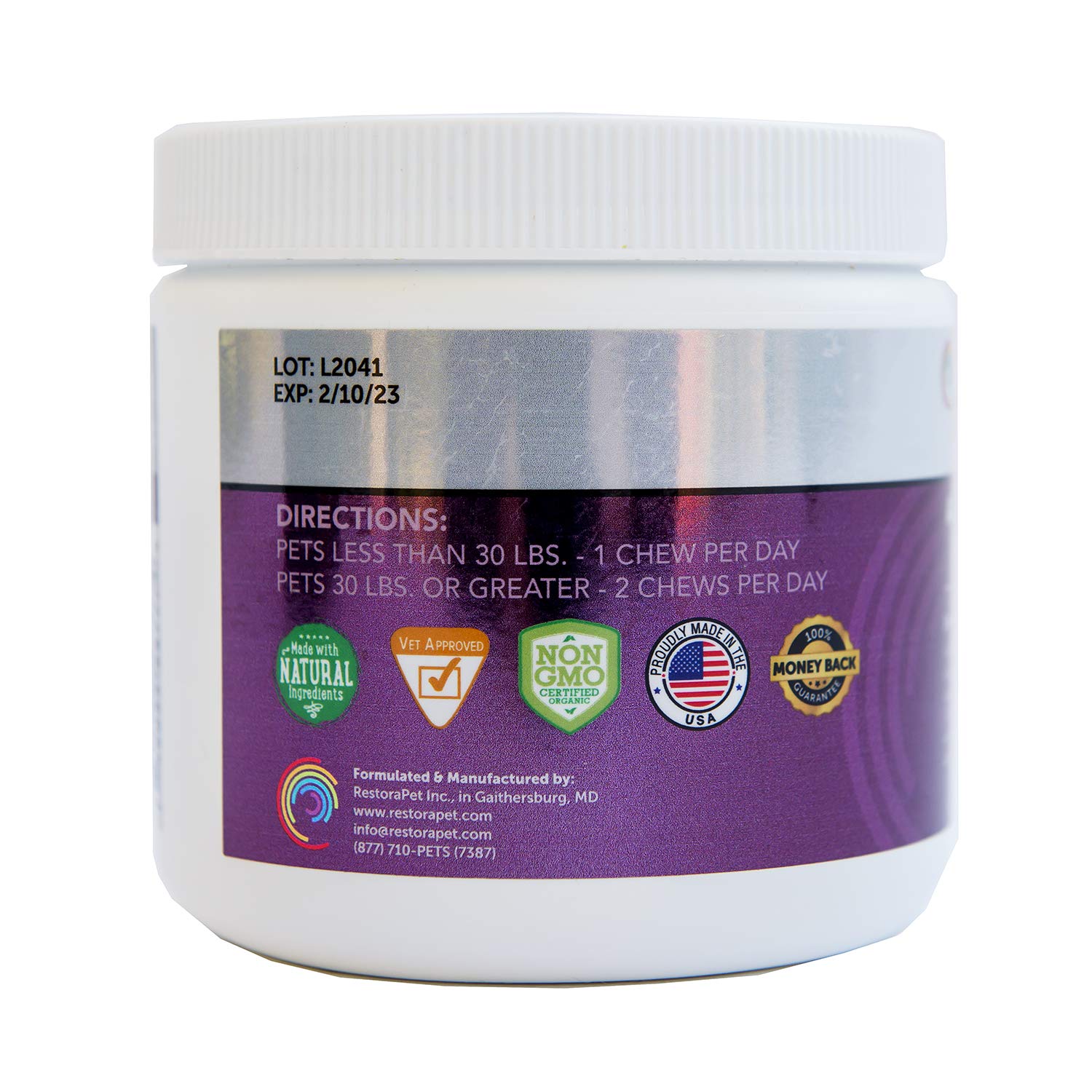 RestoraPet Allergy, Itch & Immune Soft Chews - Natural Supplement for Dogs - Support Immunity, Soothe Skin Irritation, Improve Coat Quality β with Lactoferrin, Colostrum & Omega 3-60 Bacon Chewables