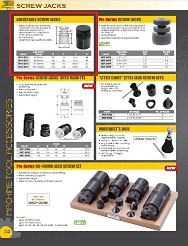 HHIP-3901-0078 Adjustable Screw Jacks (Various Adjustable Ranges 23-30mm to 100 to 140mm)