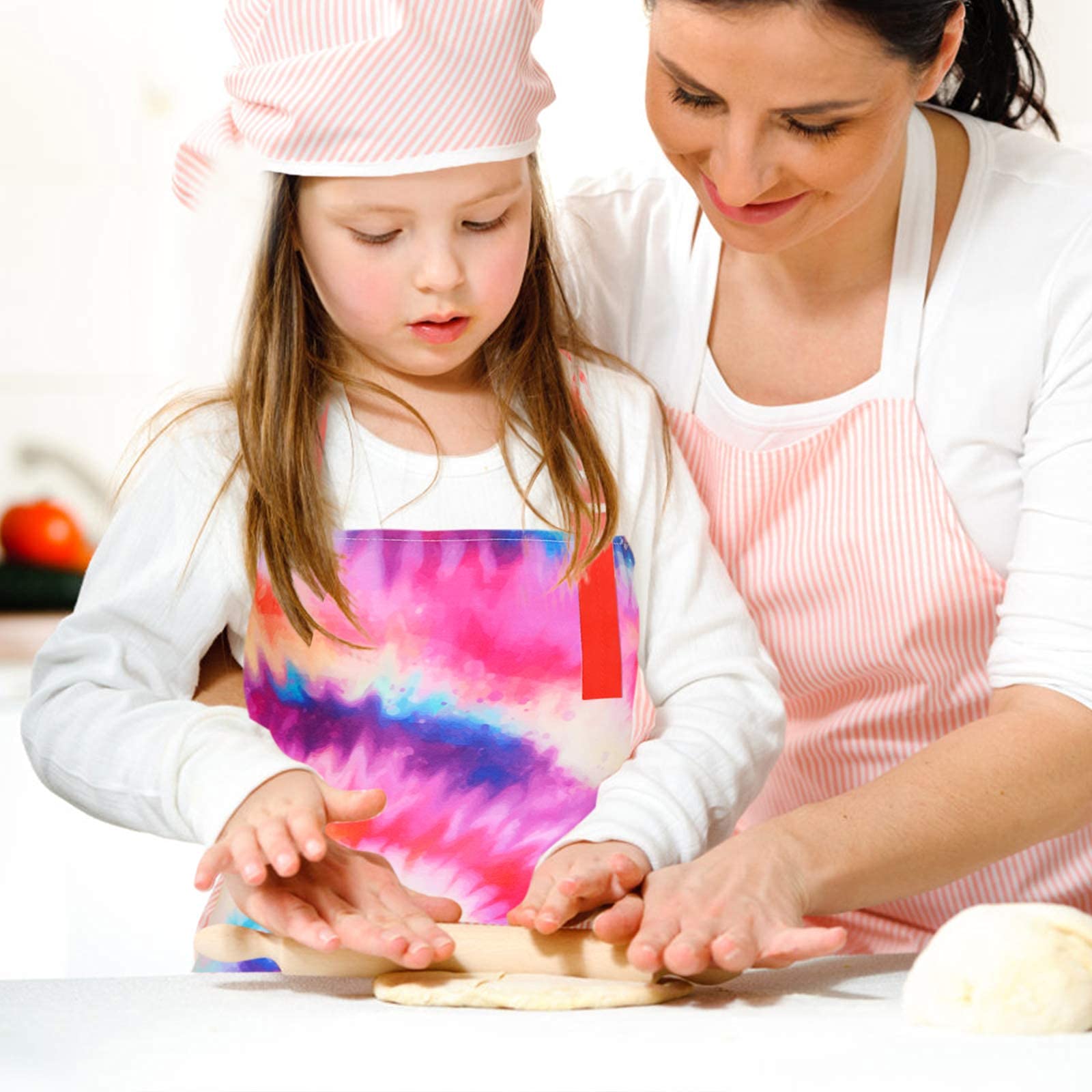 Fiodrimy Kids Apron, Kids Art Apron Girls Boys Painting Apron with Pockets Adjustable for Cooking Baking Gardening School Kitchen