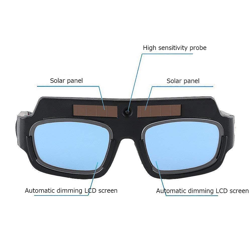 CVV Solar Auto Darkening Welding Goggles, PC Lens Eyes Protected Helmet Goggles for Welder/DIYer with Storage Case