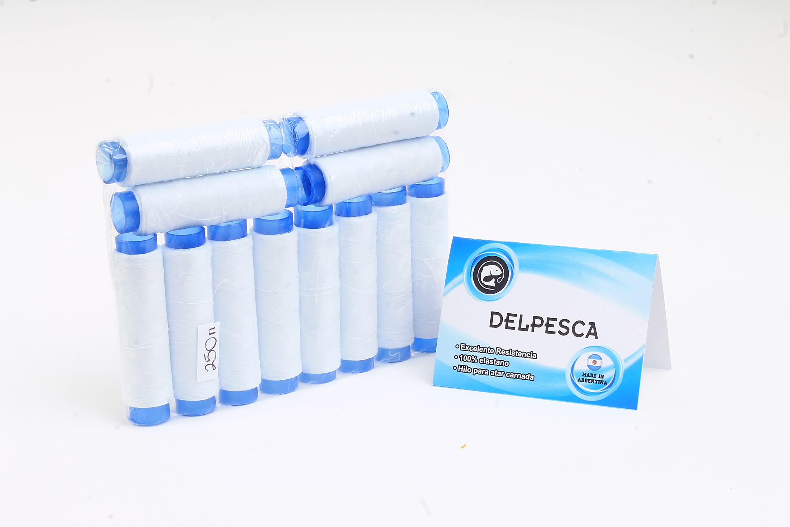 DelPesca Pack x12 Invisible Nylon Fishing Bait Elastic Thread Spool Fishing Lure Wire 150mts 492ft 0,042 Transparent,White transparent