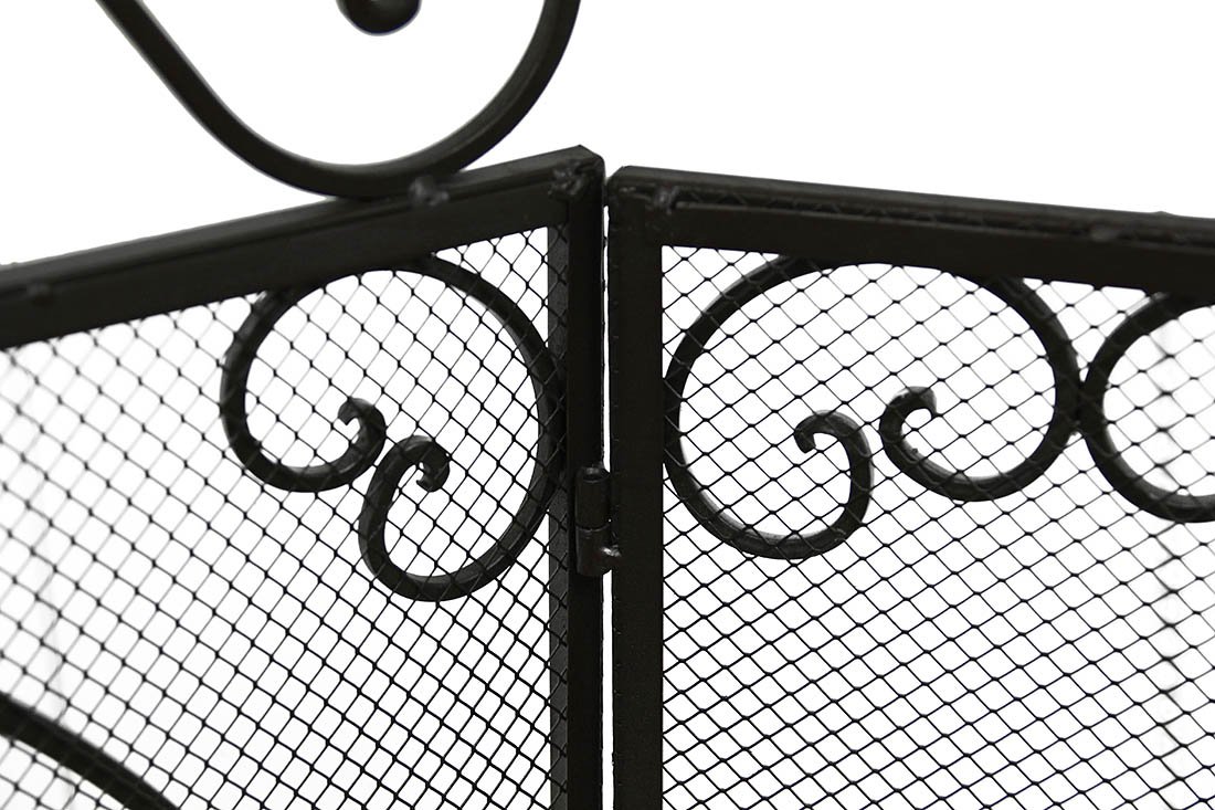 Western Lone Star Ornate Brown Metal 3-Panel Decorative Fireplace Screen