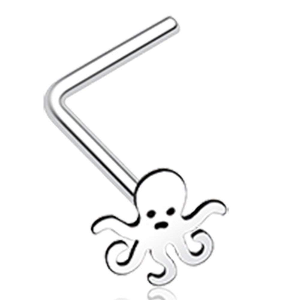 Covet Jewelry Evil Octopus L-Shaped Nose Ring
