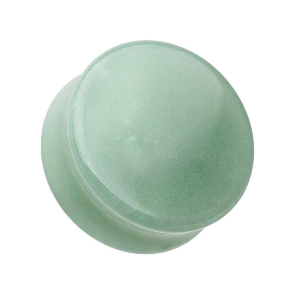 Covet Jewelry Green Jade Aventurine Natural Stone Double Flared Ear Gauge Plug (3/4" (19mm))