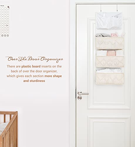 Mkono Macrame Over The Door Organizer and Hanining Laundry Hamper