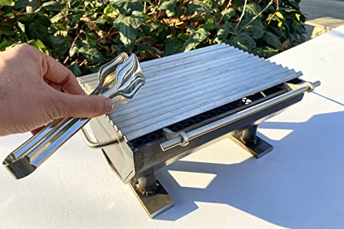 Hibachi Grill Metal Portable Fire Pit, Outdoor Fire Pit, Backyard Fire Pit Bowl, Stainless Steel Charcoal Grill Kebab BBQ Portable Grill