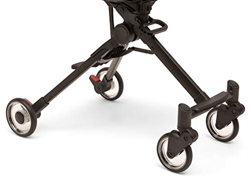 Delta Children Spyder Stroller - Lightweight/Compact Travel Stroller Features Extendable Canopy & Recline - Car Seat Adapter Included - Easy-Coast Puncture-Proof Wheels, Black