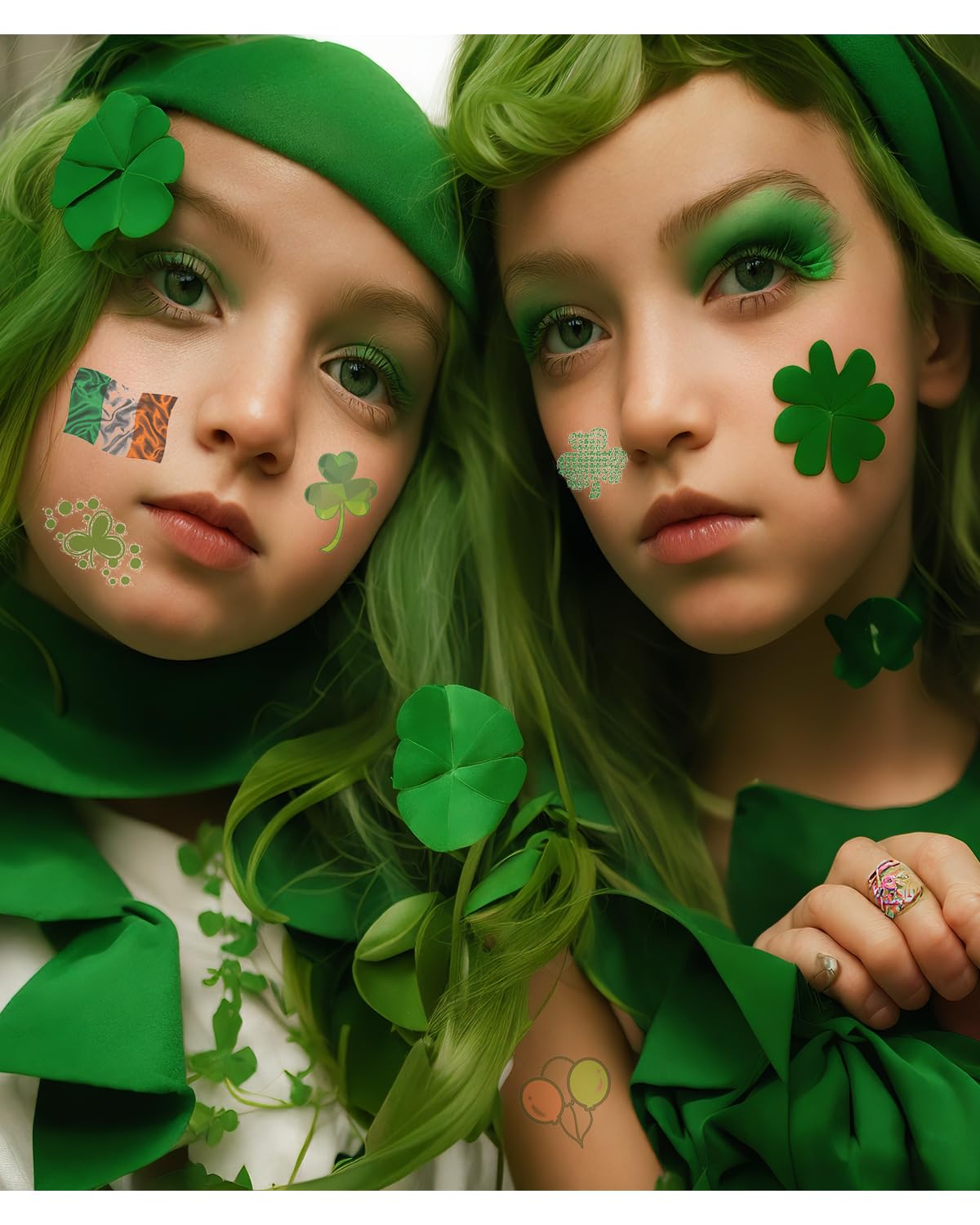 St Patricks Day Tattoos, 20 Unique Sheets St. patrick's Day Temporary Tattoos Shamrock, 4 Leaf Clover Temporary Tattoos Irish St Patricks Day Decorations (180+Pcs)