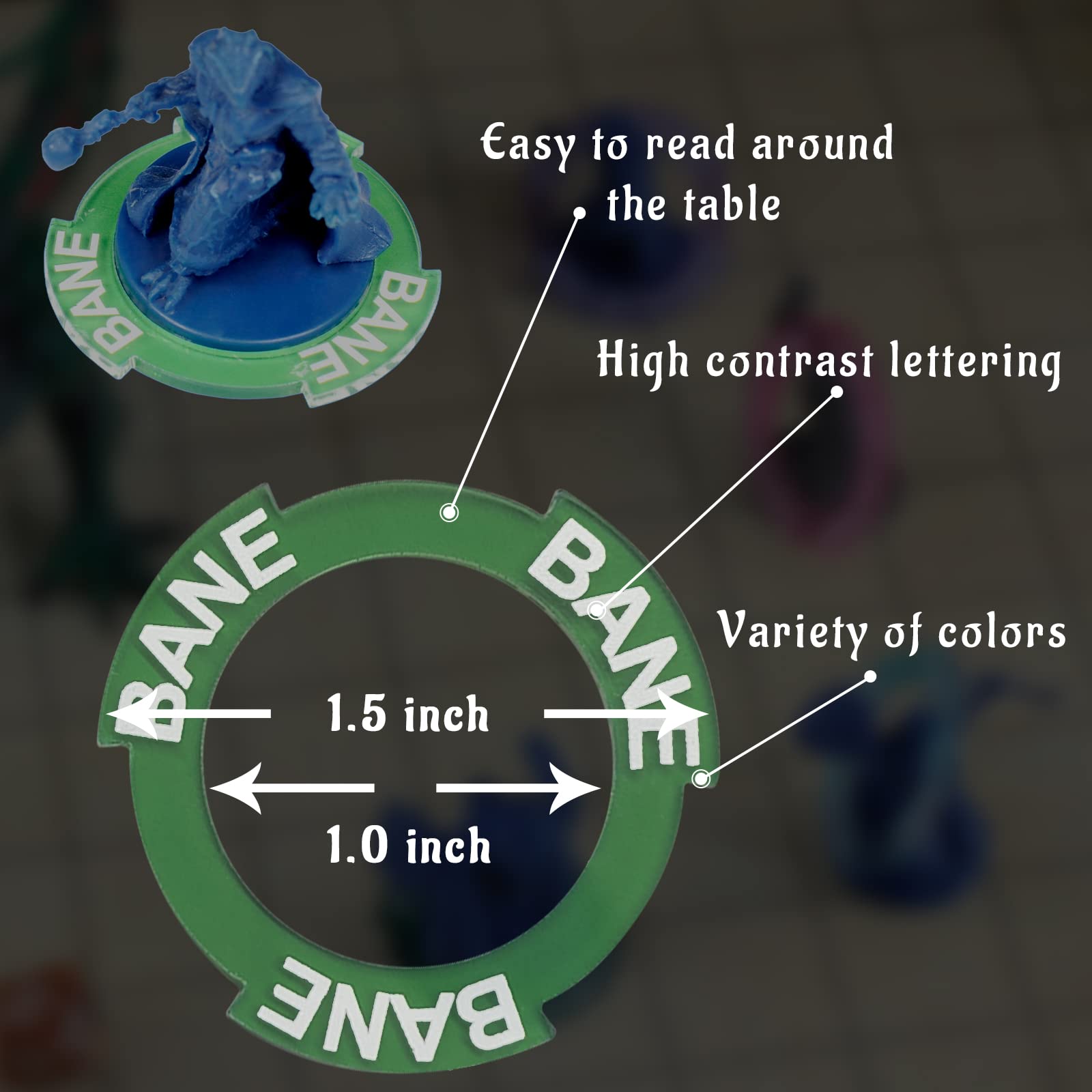 CZYY Upgraded Condition Rings 96 PCS Status Effect Markers in 24 Conditions & Spells Magic Book Storage Box Great DM Tool for Dungeons & Dragons, Pathfinder, D&D and RPG Miniatures