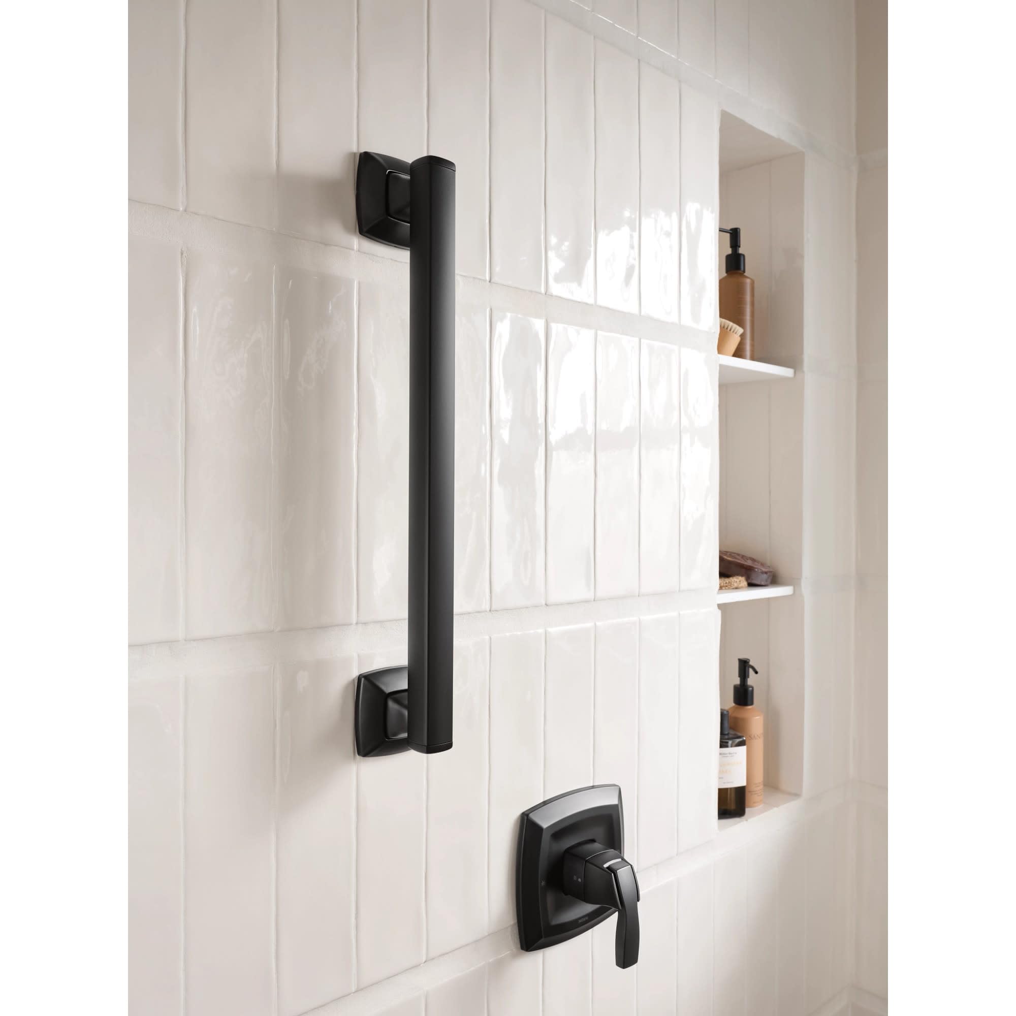 Moen YG5112NL Bathroom Safety 12-Inch Stainless Steel Transitional Bathroom Grab Bar, Polished Nickel
