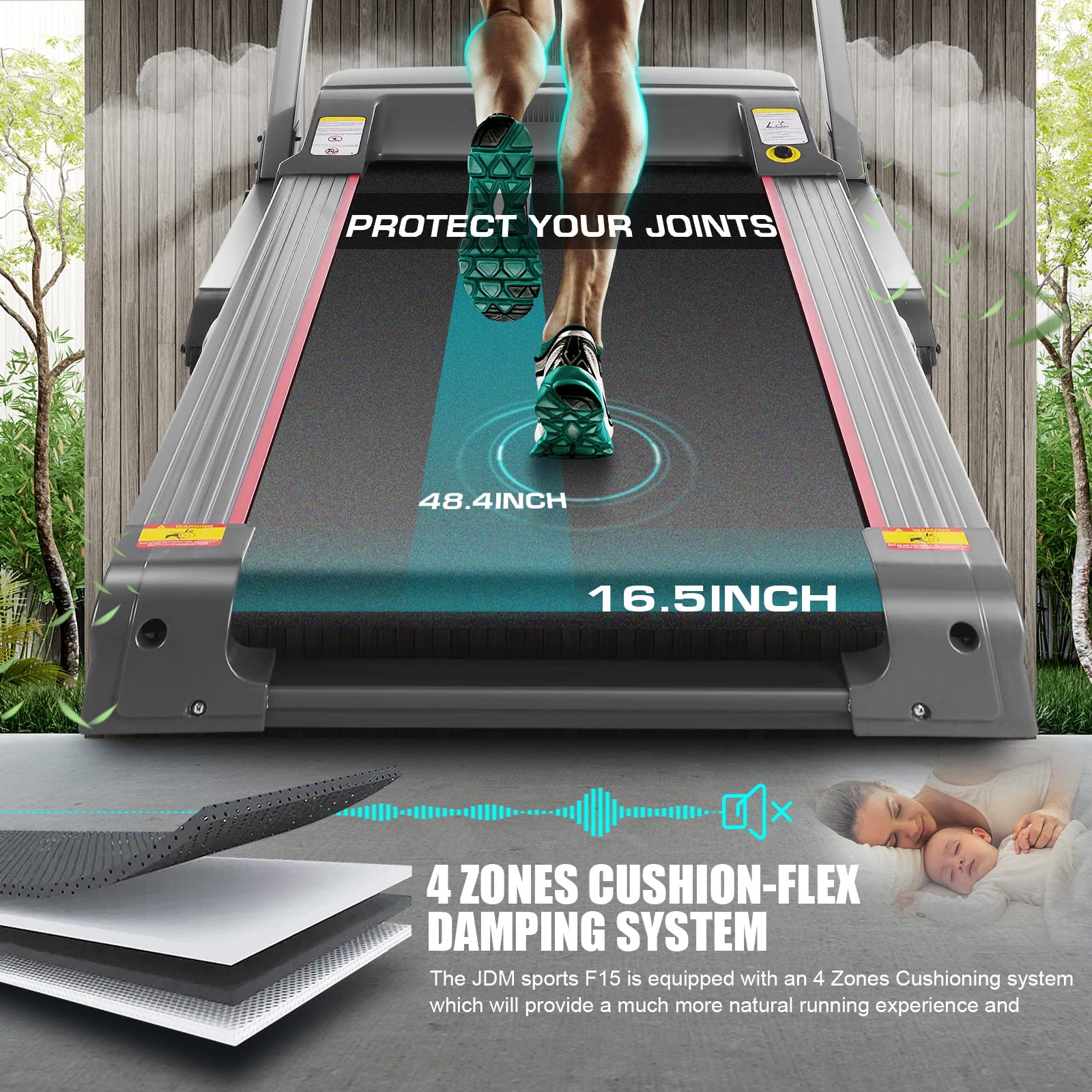 FUNMILY Treadmill with Auto Incline, 3.0HP Electric Treadmill for Home Use, 300LB Capacity Running Machine with Smart APP, Bluetooth Speaker, 12 Preset Programs, LCD Display, Pulse Monitor