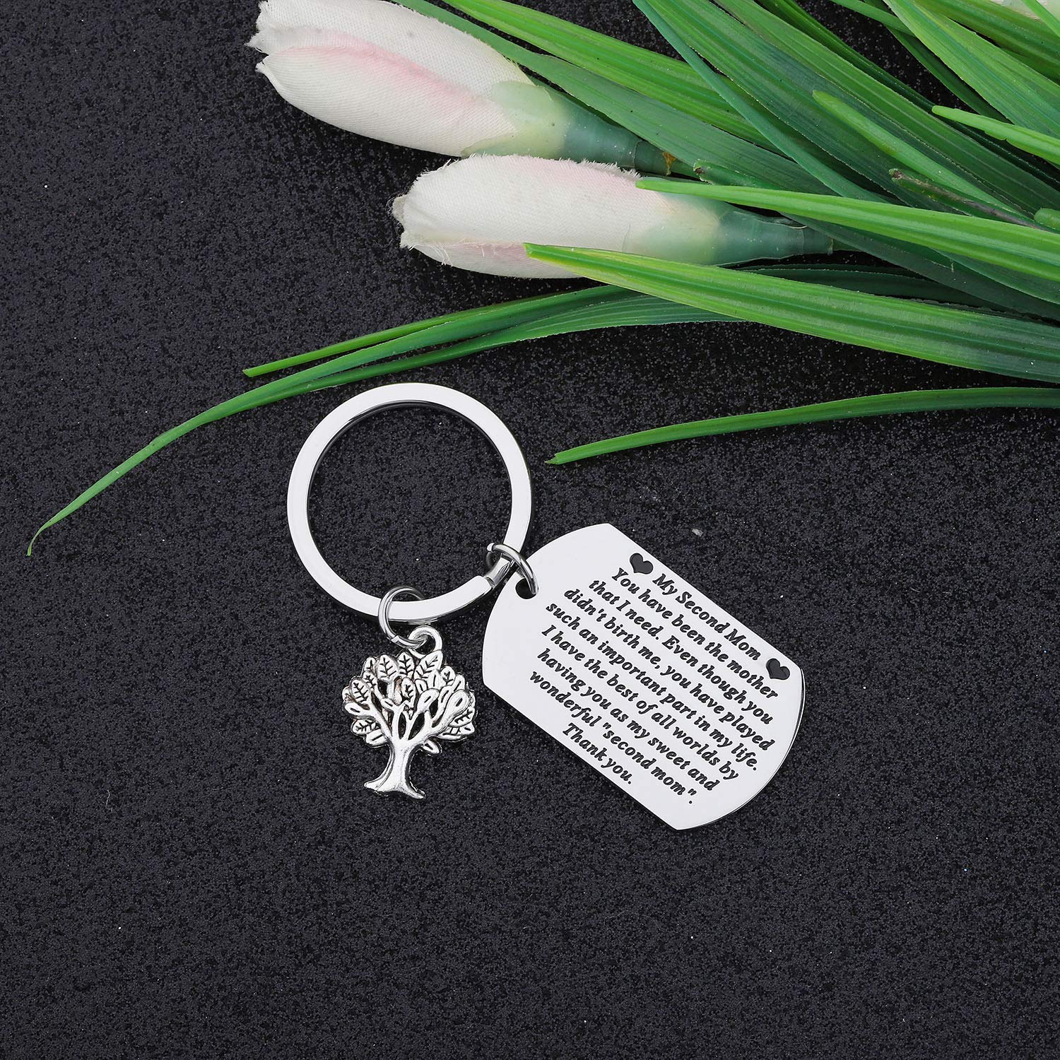 CYTING Second Mom Gift Step Mom Keychain My Sweet And Wonderful Second Mom Keychain Mothers Day Gifts From Daughter