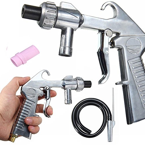Jewboer Sand Blaster Gun,Sand Blasting Guns Sandblaster Kit for Sandblasting Cabinet Abrasive Media Blaster with Ceramic Nozzles Tip