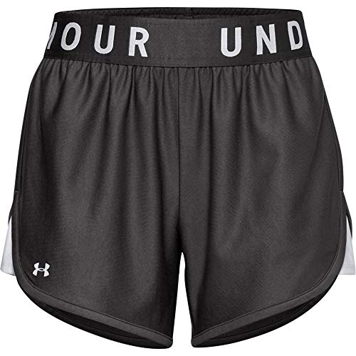 Under Armour Women's Play Up 5-Inch Shorts, Jet Gray/Halo Gray, MD (US 8-10) 5