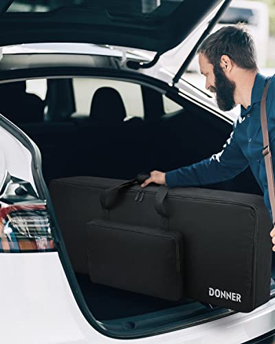 Donner 61 Key Keyboard Case, Portable Electric Piano Keyboard Gig Bag, Waterproof Durable 600D Nylon Oxford Cloth, 10mm Cotton Padded, 41"x 16"x 5", Black