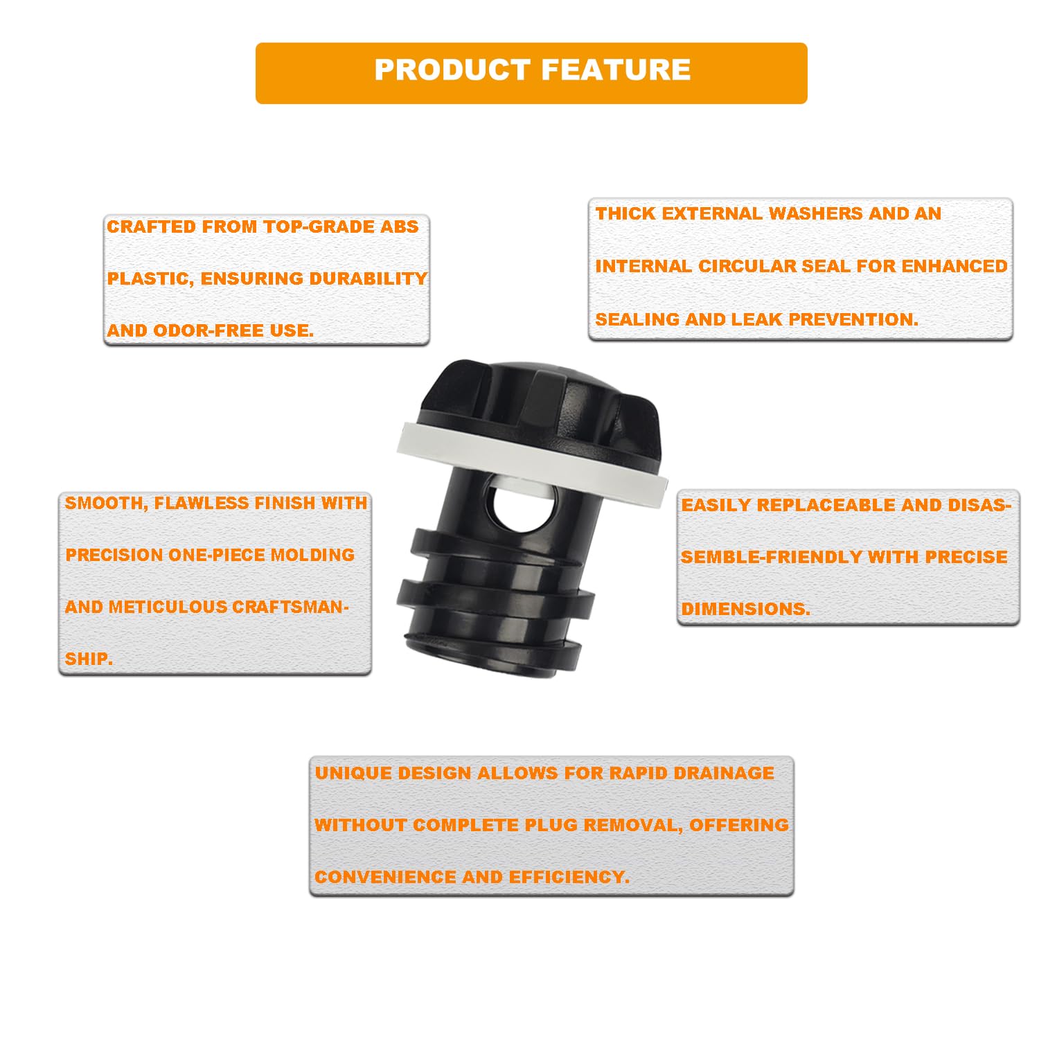 Cooler Drain Plug, Compatible with Yeti Roadie, RTIC, Tundra and Tank Coolers with Leak-Proof Design Replacement Accessories 2 Pack
