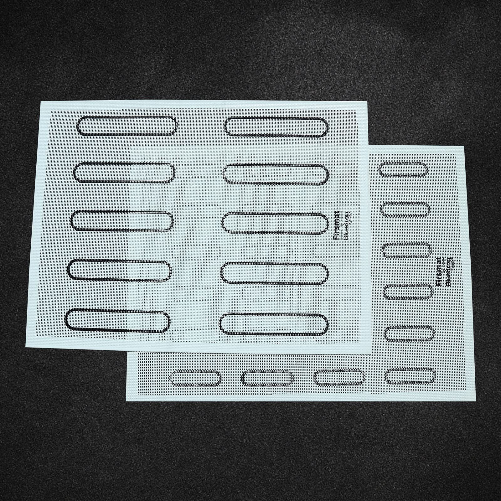 Firsmat 2 Pk Perforated Eclair Mesh Mat Silicone baking mats for Bread Tartlets Cookies Oven Sheets (11-4/5" x 15-3/4")
