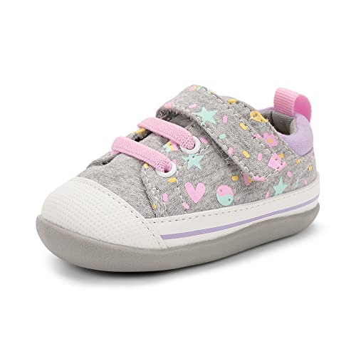 See Kai Run - Stevie II First Walker Shoe for Infants, Gray Jersey/Happy, Infant 4