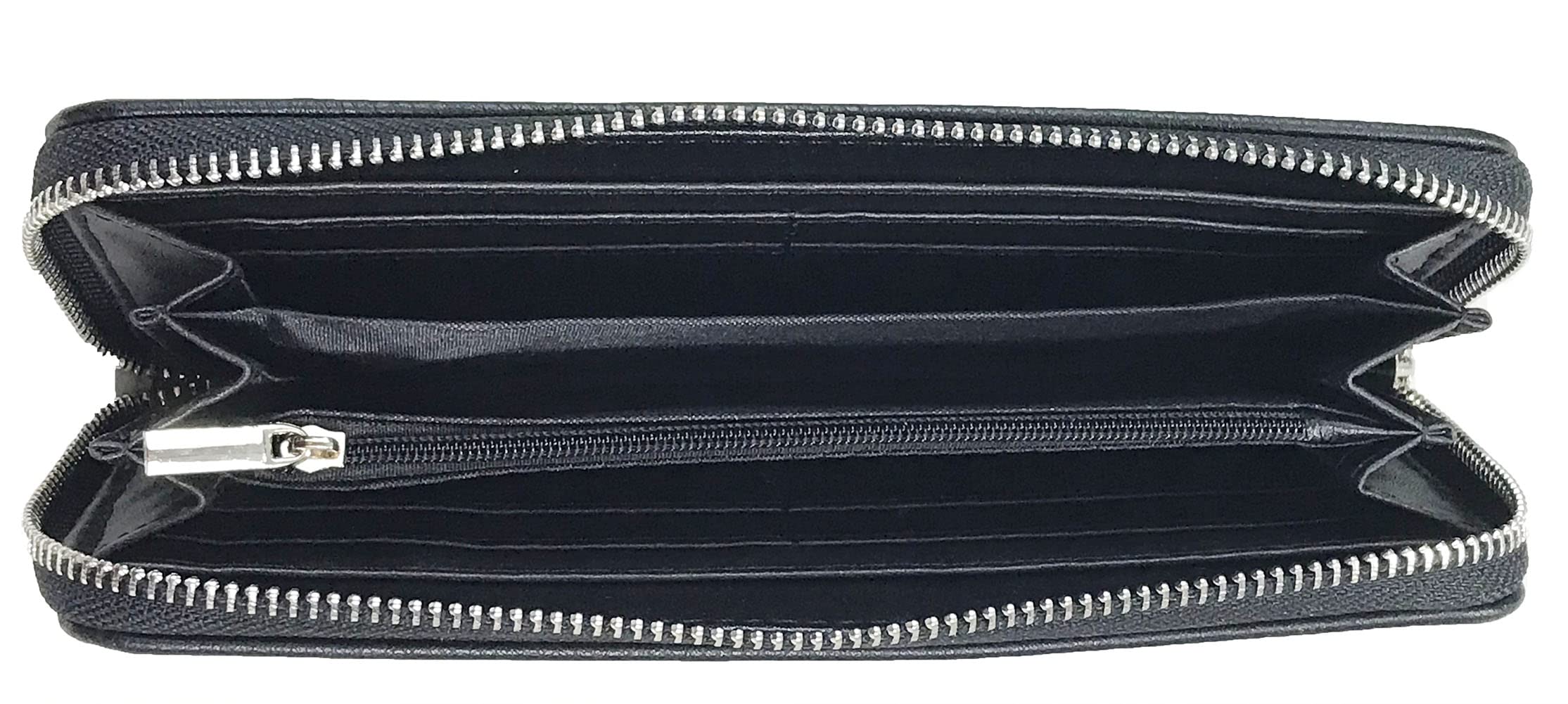 ZzFab Mirror Sparkle Wallet Matching Rhinestone Wallet for Bling Purse (Black)