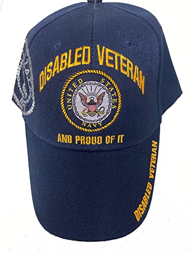 Disabled Navy Veteran Proud of IT Baseball Style Embroidered HAT USA dnv Cap