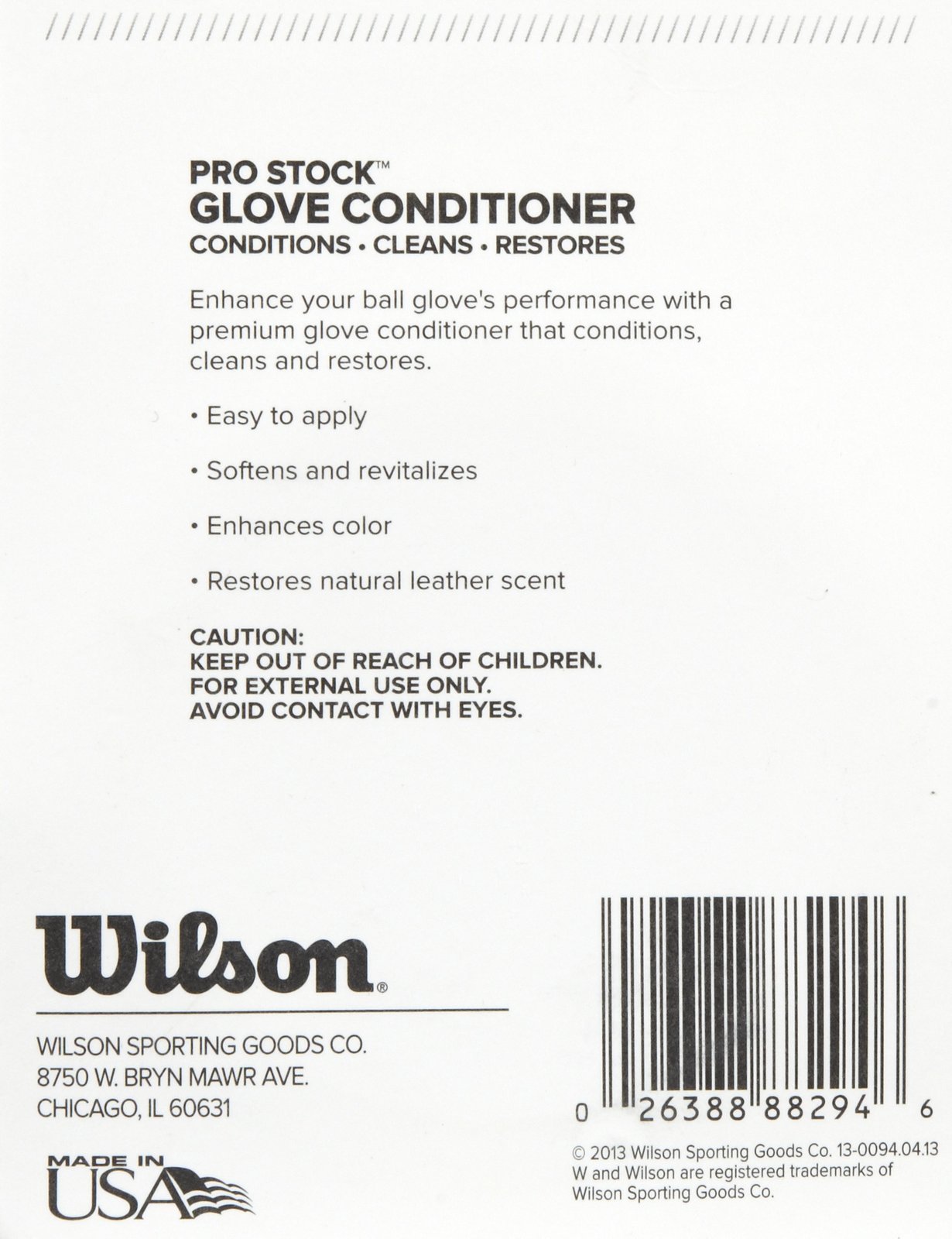 Wilson Pro Stock baseball, softball Glove Conditioner White, One Size