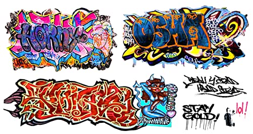 N Scale 1:160 Graffiti Waterslide Decals Set #48 - Weather Your Rolling Stock & Structures!