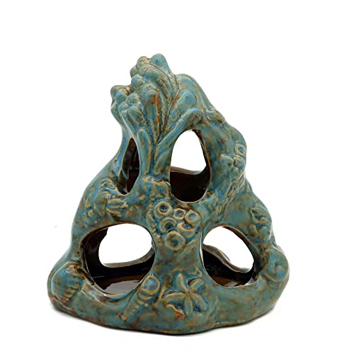 JIHAQUA Aquarium Ceramic Cave Decorations, Betta Fish Tank Accessories, Small Fish Tank Hideaway Decor