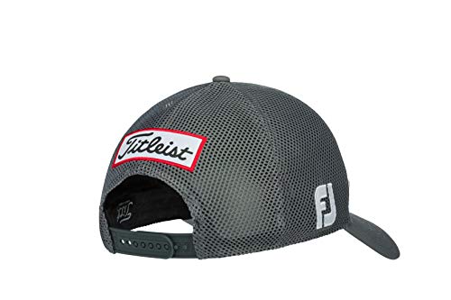 Titleist Men's Tour Performance Mesh Golf Hat, Charcoal/White