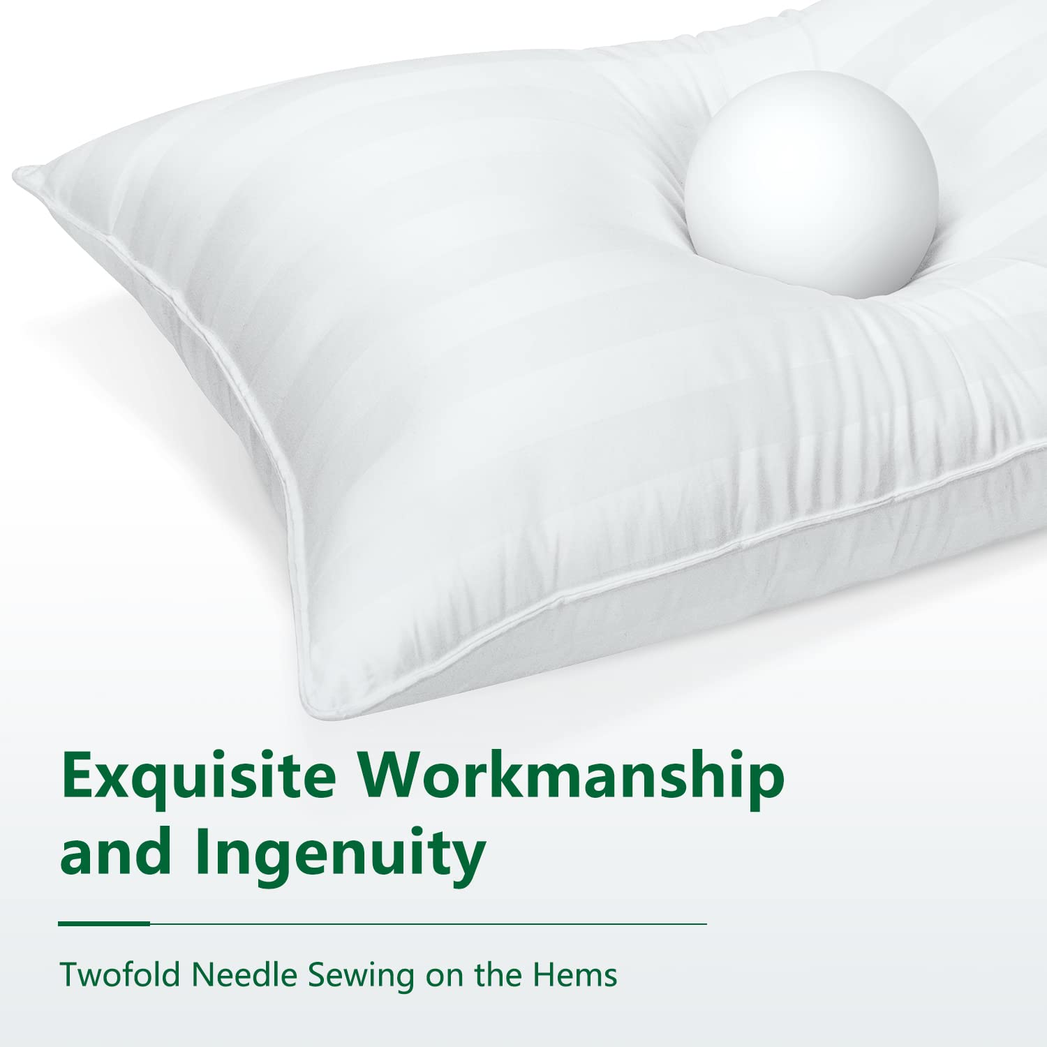 COZSINOOR Queen Size Cooling Bed Pillows for Sleeping: Hotel Quality, Set of 2 - Down Alternative Microfiber Filled for Back, Stomach, Side Sleepers, Breathable, and Skin-Friendly