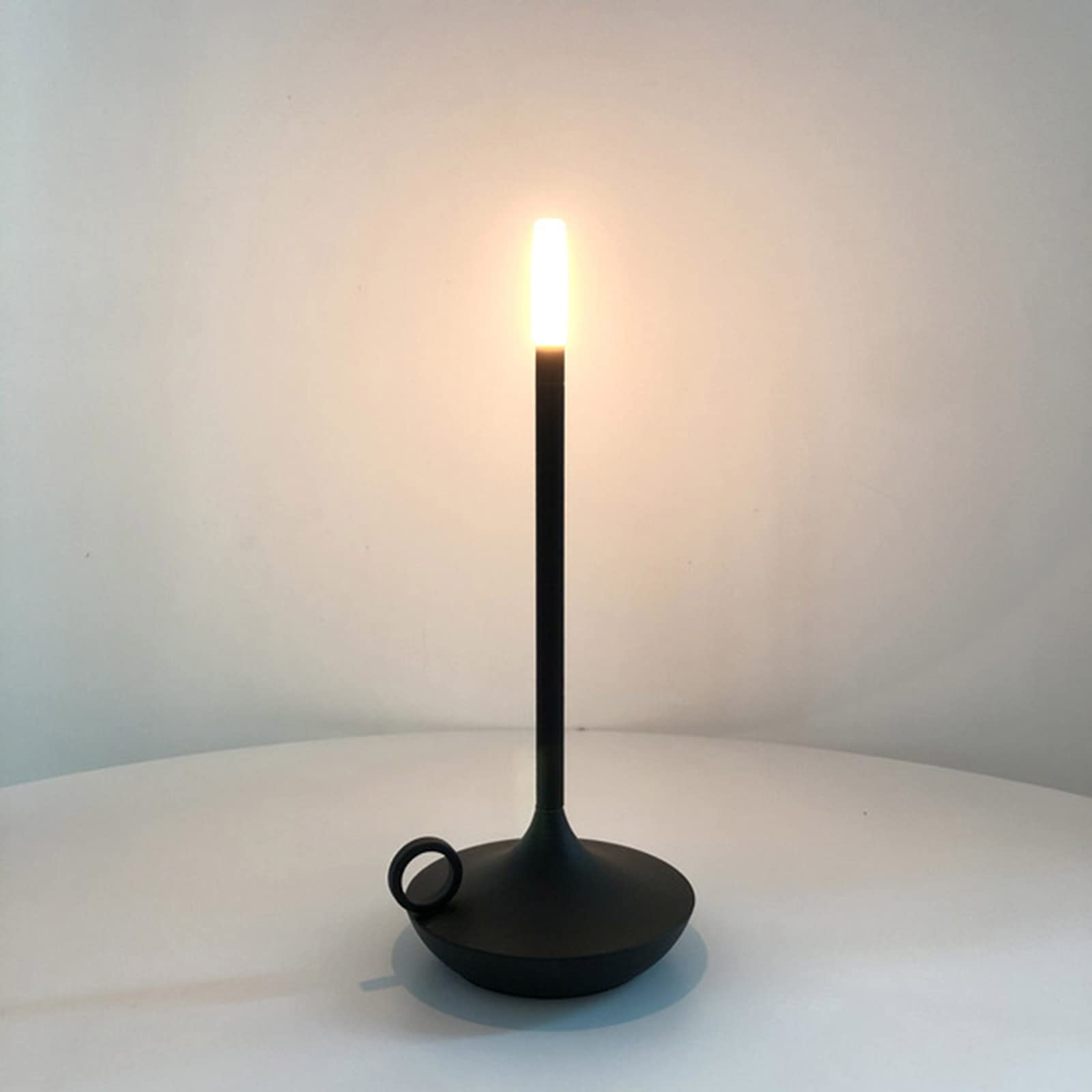 CYGEVUGL Metal Cordless Table Lamp, Touch Bedside Lamp 3 Level Brightness 2500mAh Battery Powered Light, Portable LED Lamp for Home/Bar/Coffee/Restaurant/Patio/Patio,Black