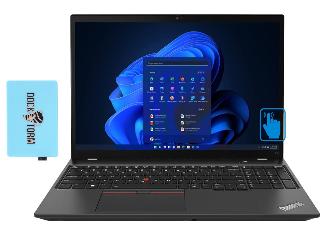 Lenovo ThinkPad T16 Gen 1 16.0" Touchscreen WUXGA IPS Laptop (Intel i5-1245U 10-Core 1.60GHz, 16GB RAM, 512GB SSD, Intel Iris Xe, Backlit KYB, FP, WiFi 6E, BT 5.3, Win 10 Pro) w/Dockztorm Dock